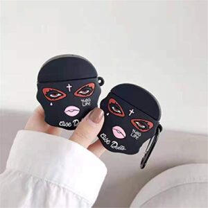 Besoar Woman Mask for Airpod 1/2 Case, Cartoon Cute Fashion Cool Silicone Design Cover for Airpods, Unique Stylish Kawaii Funny Fun Trendy Protective Shell Girls Women Girly Teens Cases Air Pods 2&1