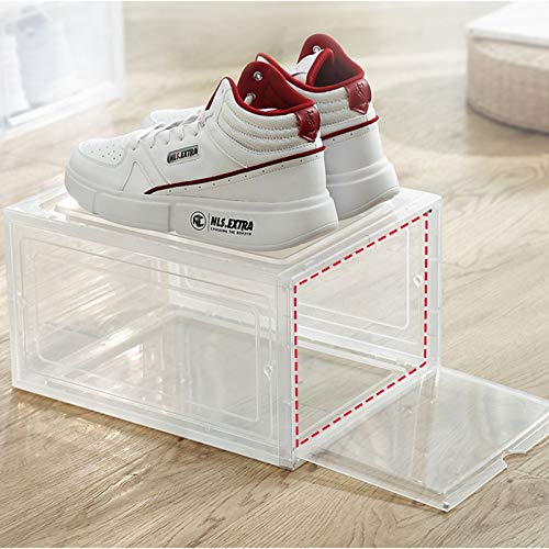 LYHMGZ Transparent Shoe Box Display Cabinet Womens Mens Shoe Storage Box with Clear Door, Storage Box for Sports Shoe Large Storage Box | Family Organization and Storage (Clear, 3 Pack)