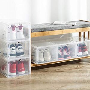 LYHMGZ Transparent Shoe Box Display Cabinet Womens Mens Shoe Storage Box with Clear Door, Storage Box for Sports Shoe Large Storage Box | Family Organization and Storage (Clear, 3 Pack)