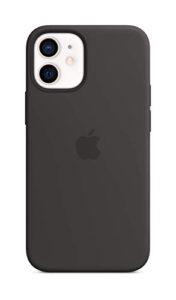 apple iphone 12 mini silicone case with magsafe - black