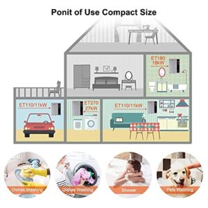 thermomate Electric Tankless Water Heater, 11kW at 240 Volt, On Demand Instant Hot Water Heater, Self Modulating Energy Saving, Save Space, 2.15GPM at 35°F Rise