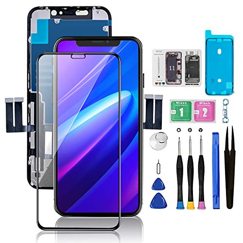 Bsz4uov for iPhone 11 Screen Replacement 6.1 3D Touch Screen LCD Display Digitizer for A2111, A2223, A2221 Cell Phone Repair Kits+ Waterproof Frame Adhesive Sticker+Screen Tempered Protector+Face ID