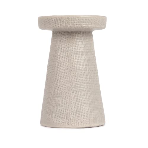 Main + Mesa Stoneware Pillar & Taper Candle Holders, Set of 2