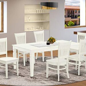 East West Furniture LGVA7-LWH-W Dining Set