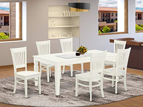 East West Furniture LGVA7-LWH-W Dining Set