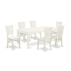 East West Furniture LGVA7-LWH-W Dining Set