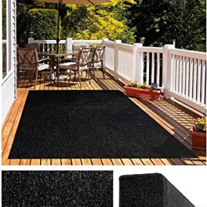 KOECKRITZ Black Top Indoor - Outdoor Artificial Grass Turf Area Rugs. Lightweight and Flexible for Easy Portability. Many (6' x 18')