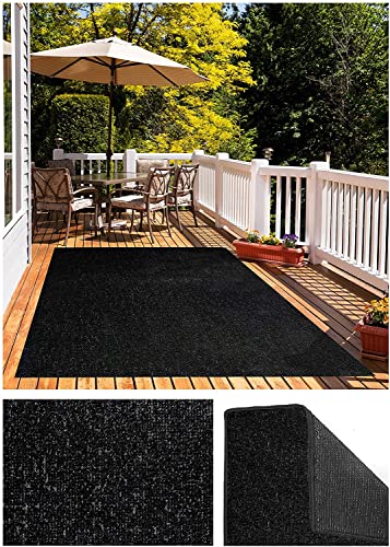 KOECKRITZ Black Top Indoor - Outdoor Artificial Grass Turf Area Rugs. Lightweight and Flexible for Easy Portability. Many (6' x 18')