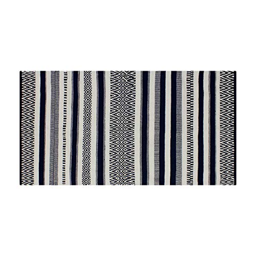 French Connection Home "French Conection Anwar Handwoven 27 x 45 Moroccan Accent Rug, Navy