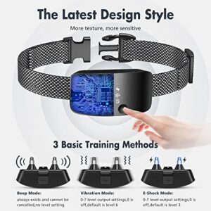 NBJU Bark Collar for Dogs,Rechargeable Anti Barking Training Collar with 7 Adjustable Sensitivity and Intensity Beep Vibration for Small Medium Large Dogs (Black)