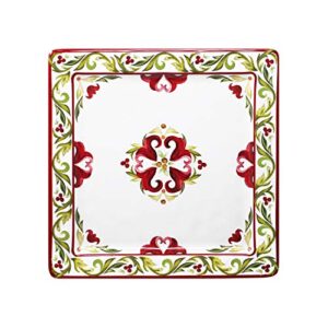 le cadeaux vischio holiday collection melamine 11 inch square serving platter