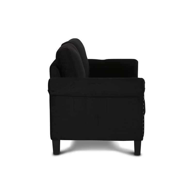 New Classic Furniture Alani Sofas and Couches, Loveseat, Black