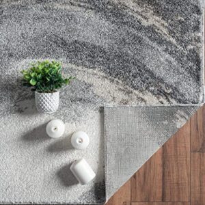 LUXE WEAVERS Abstract Gray 5x7 Geometric Area Rug, Medium Pile Modern Carpet