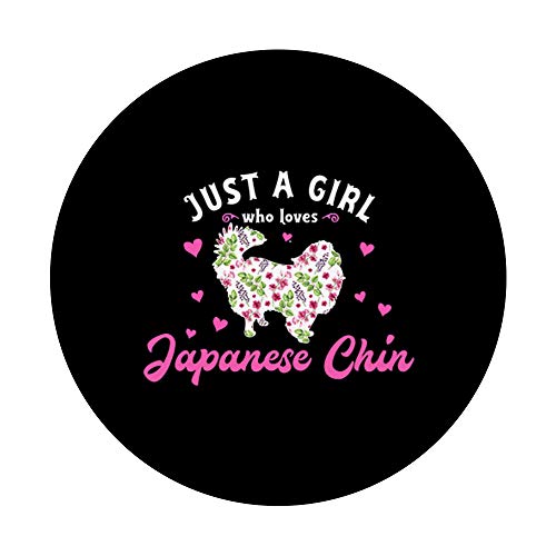 Just a Girl who Loves Japanese Chin PopSockets PopGrip: Swappable Grip for Phones & Tablets