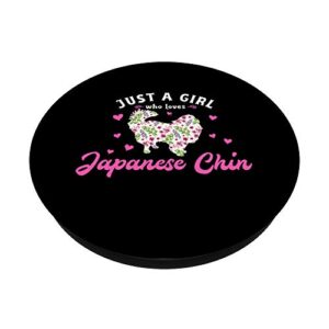 Just a Girl who Loves Japanese Chin PopSockets PopGrip: Swappable Grip for Phones & Tablets