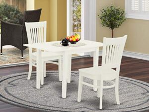 east west furniture ndva3-lwh-w dining set