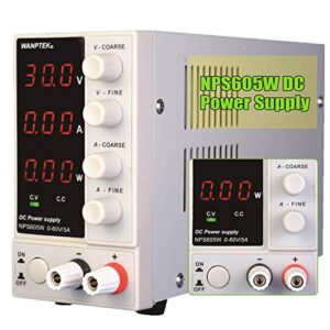 DC Power Supply Variable, NPS605W DC Power Supply Adjustable Digital 300W 0-60V 0-5A Adjustable Switching Regulated Power Supply with 3 Digits Display and Leads Power Cord