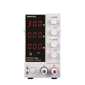 DC Power Supply Variable, NPS605W DC Power Supply Adjustable Digital 300W 0-60V 0-5A Adjustable Switching Regulated Power Supply with 3 Digits Display and Leads Power Cord