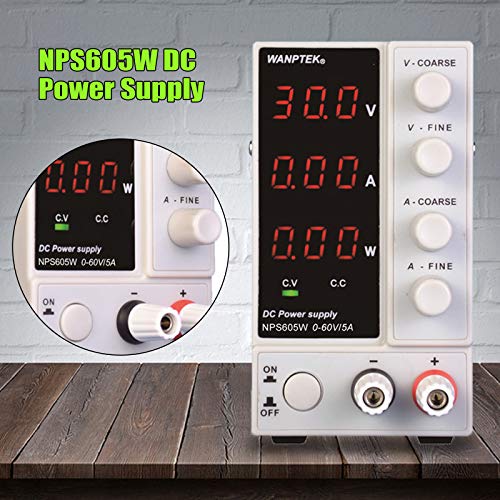 DC Power Supply Variable, NPS605W DC Power Supply Adjustable Digital 300W 0-60V 0-5A Adjustable Switching Regulated Power Supply with 3 Digits Display and Leads Power Cord