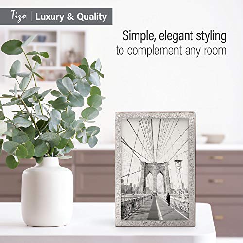 Siena 8x10 Silver Engraved Deco Picture Frame, Boutique Quality Photo Frame, Collection (925 Sterling Silver)