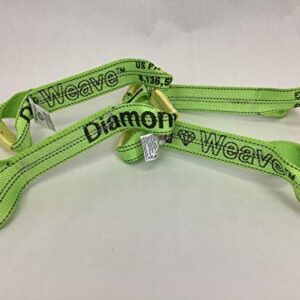 Safe 'n Secure 8 Point Heavy Duty Hi Viz Diamond Weave 18' Strap Kit for Rollback/Flatbed Tie Downs with 12" Chain Tail