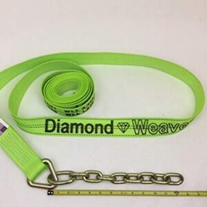 Safe 'n Secure 8 Point Heavy Duty Hi Viz Diamond Weave 18' Strap Kit for Rollback/Flatbed Tie Downs with 12" Chain Tail