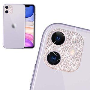 rear camera decorations for iphone 12 3d bling bling diamond lens protective with flash hole ring anti-fall decorate crystal rhinestone sticker iphone12 protector cover silver