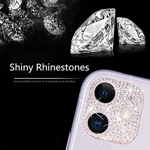 Rear Camera Decorations for iPhone 12 3D Bling Bling Diamond Lens Protective with Flash Hole Ring Anti-Fall Decorate Crystal Rhinestone Sticker iPhone12 Protector Cover Silver