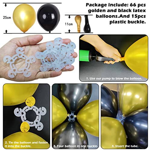 30th Birthday Decorations for Him Men,Cheers to 30 Years Tall 30 Birthday Balloons Column for 30th Party Decorations and 30th Wedding Anniversary Decorations (Black & Gold)