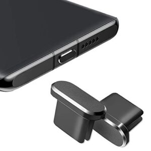 usb c dust plug, type c charging port plug protector caps for samsung galaxy s20, note 20, all type-c devices (black-2pcs)