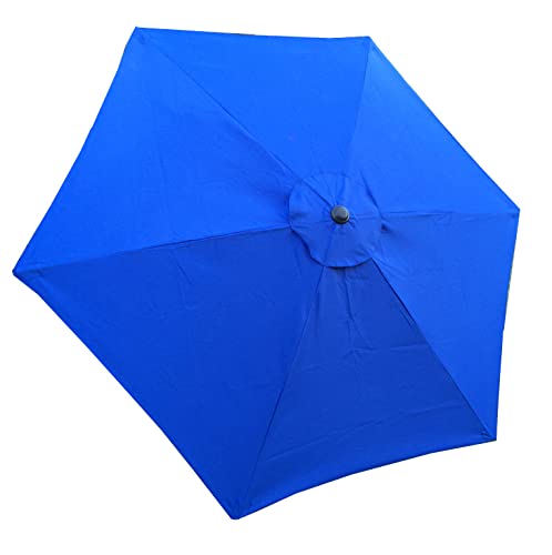 BELLRINO Decor Replacement Strong & Thick Patio Umbrella Canopy Cover for 7.5 ft 6 Ribs (Canopy Only) - Royal Blue