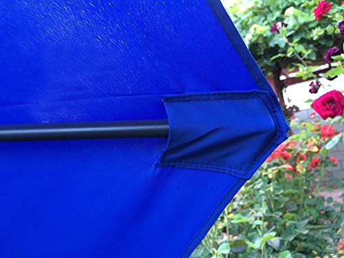 BELLRINO Decor Replacement Strong & Thick Patio Umbrella Canopy Cover for 7.5 ft 6 Ribs (Canopy Only) - Royal Blue