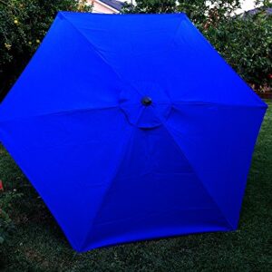 BELLRINO Decor Replacement Strong & Thick Patio Umbrella Canopy Cover for 7.5 ft 6 Ribs (Canopy Only) - Royal Blue