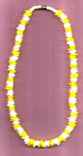 18" ROSE CLAM SHELL NECKLACE- FOR TEEN AGES COLOR WHITE AND YELLOW