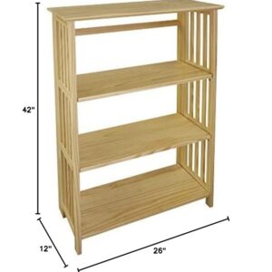 Casual Home "Soho Manhattan 4-Shelf Folding Bookcase 26"" Wide - Natural (333-40)