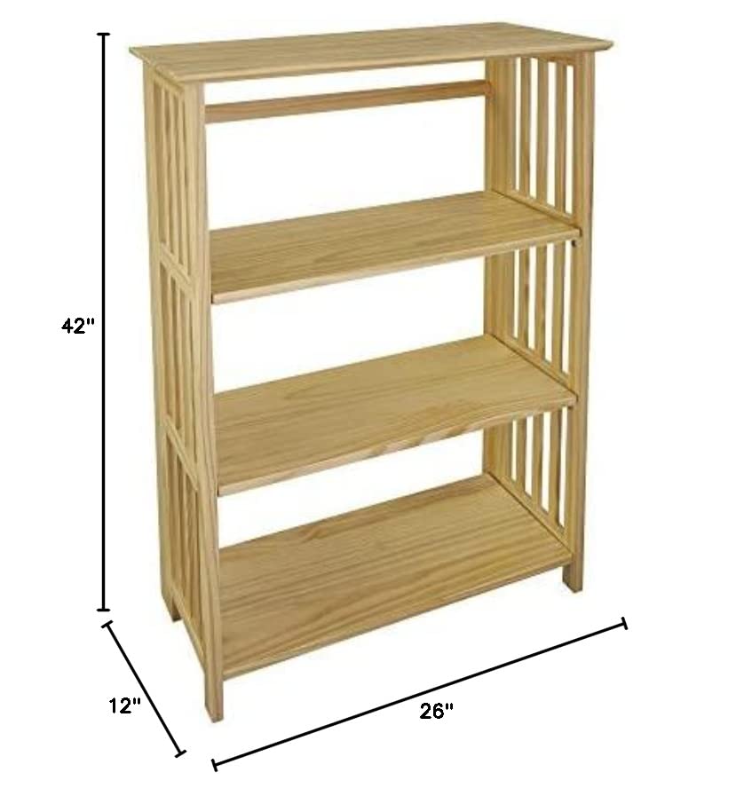 Casual Home "Soho Manhattan 4-Shelf Folding Bookcase 26"" Wide - Natural (333-40)