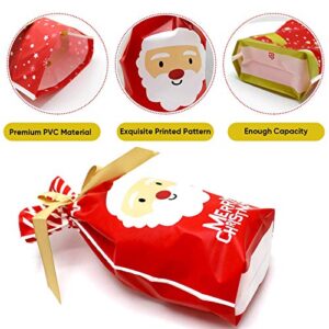 Hidreas 50 Pcs Christmas Candy Bags Christmas Drawstring Candy Bags Christmas Treat Bags Cookie Bags for Christmas Party Favor Gift Wrapping Supplies