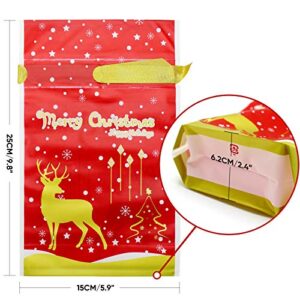 Hidreas 50 Pcs Christmas Candy Bags Christmas Drawstring Candy Bags Christmas Treat Bags Cookie Bags for Christmas Party Favor Gift Wrapping Supplies