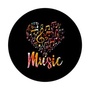 Musician Gift Musical Instrument Music Notes Treble Clef PopSockets Swappable PopGrip