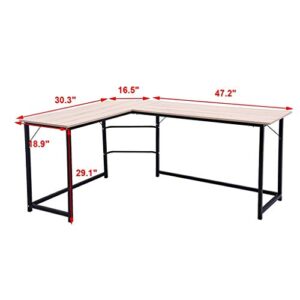 melupa L-Shaped Desk Computer Corner Desk, Home Office Gaming Table, Sturdy Writing Workstation, Space-Saving, Easy to Assemble