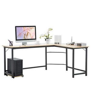 melupa L-Shaped Desk Computer Corner Desk, Home Office Gaming Table, Sturdy Writing Workstation, Space-Saving, Easy to Assemble