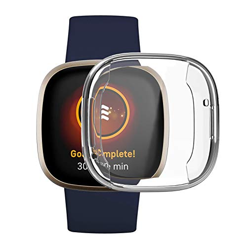 6 Packs Case Compatible with Fitbit Sense / Fitbit Versa 3 Screen Protector, NAHAI All Around Ultra Thin Plated Bumper Shell Scratch-Resist Cover Accessories for Fitbit Sense/Versa 3 Smartwatch