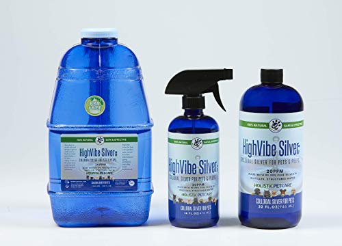 HighVibe Silver - Colloidal Silver for Pets -16 Oz- 20 PPM Wound/Skin/Hot Spot Spray for Dogs, Cats, Birds, Horses/All Pets & Peeps