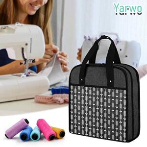 YARWO Sewing Accessories Organizer, Sewing Supplies Storage Bag for Sewing Tools and Craft Supplies, Black with Arrow (Patented Design)