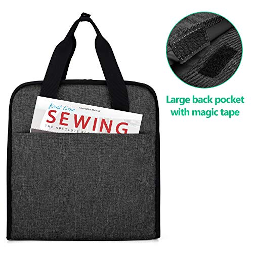 YARWO Sewing Accessories Organizer, Sewing Supplies Storage Bag for Sewing Tools and Craft Supplies, Black with Arrow (Patented Design)