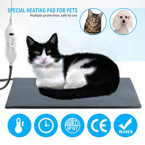 Boderrio Pet Heating Pad, Electric Heating Pad for Dogs and Cats Indoor Warming Mat with Auto Power Off