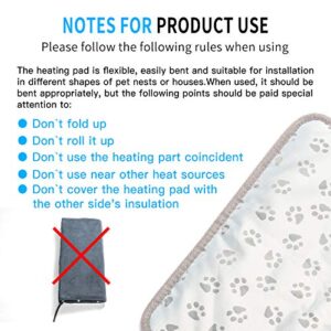 Boderrio Pet Heating Pad, Electric Heating Pad for Dogs and Cats Indoor Warming Mat with Auto Power Off