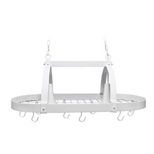 elegant designs pr1000-wht kitchen downlights 2 light pot rack, white