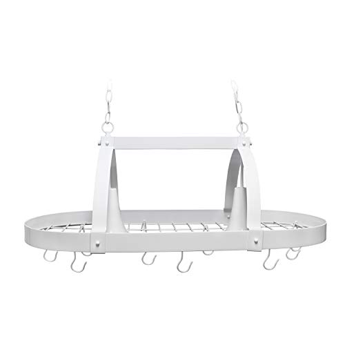 Elegant Designs PR1000-WHT Kitchen Downlights 2 Light Pot Rack, White