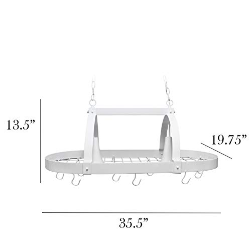 Elegant Designs PR1000-WHT Kitchen Downlights 2 Light Pot Rack, White